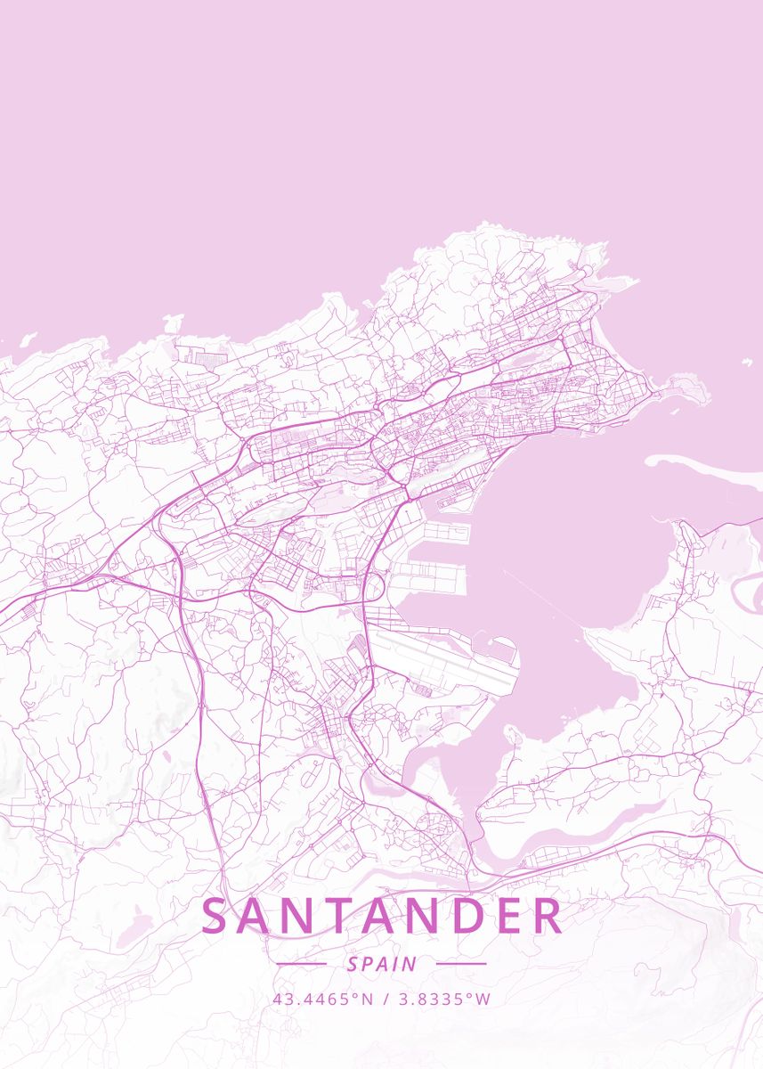 'Santander Spain' Poster by Designer Map Art | Displate