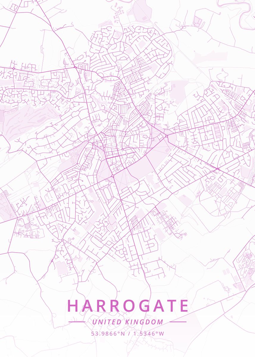 'Harrogate United Kingdom' Poster by Designer Map Art | Displate