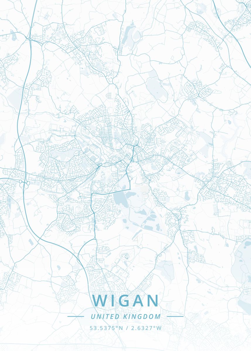 'Wigan United Kingdom' Poster by Designer Map Art | Displate