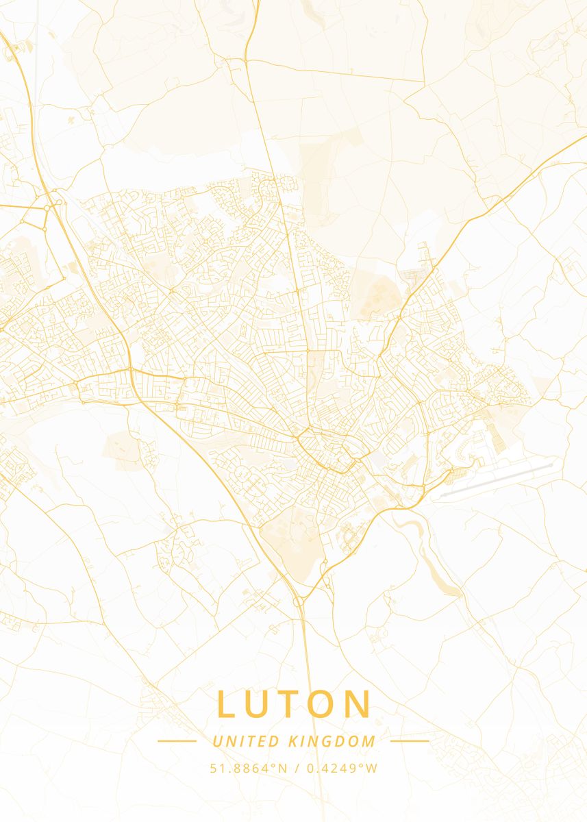 'Luton United Kingdom' Poster, picture, metal print, paint by Designer ...