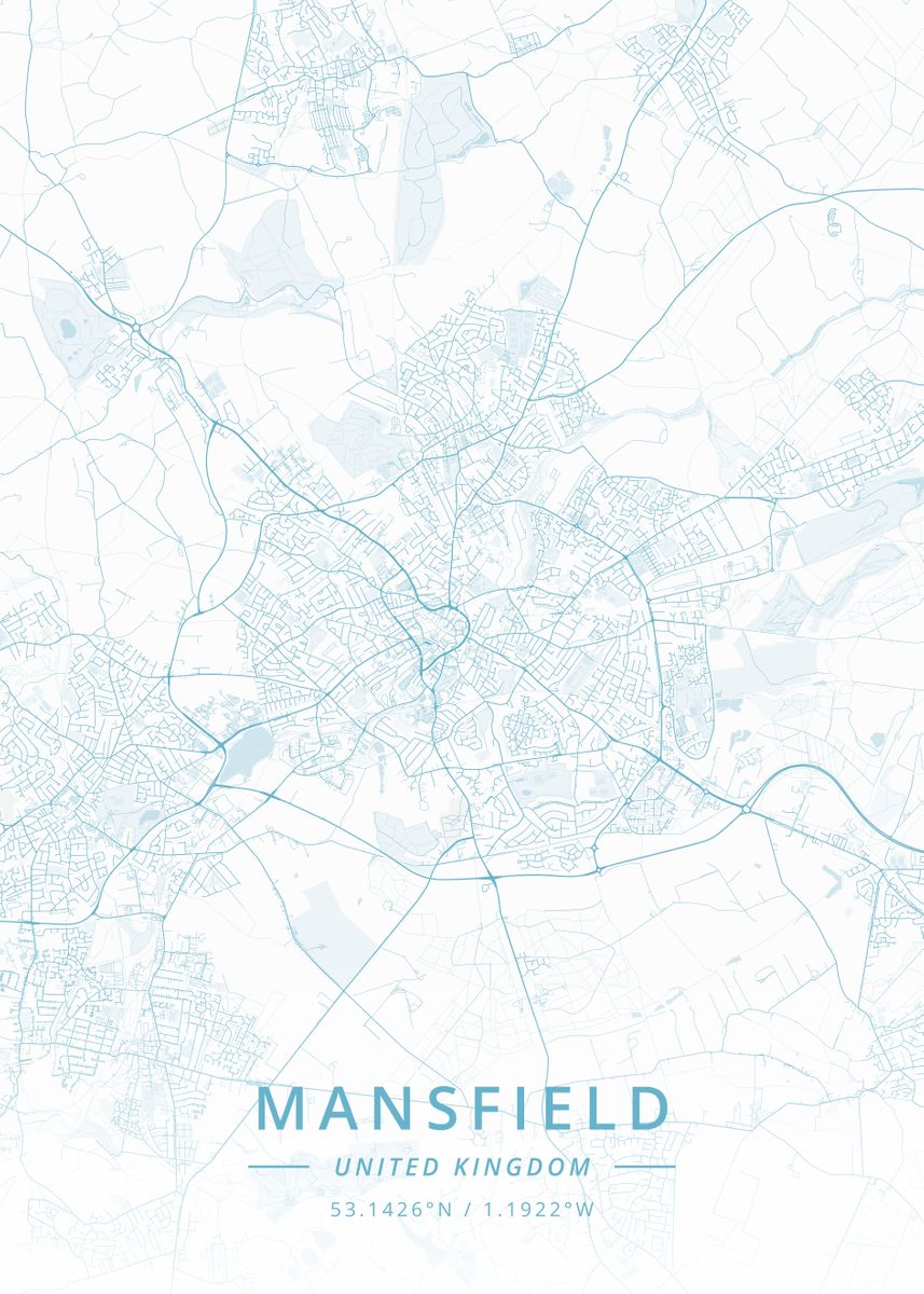 'Mansfield United Kingdom' Poster, picture, metal print, paint by ...