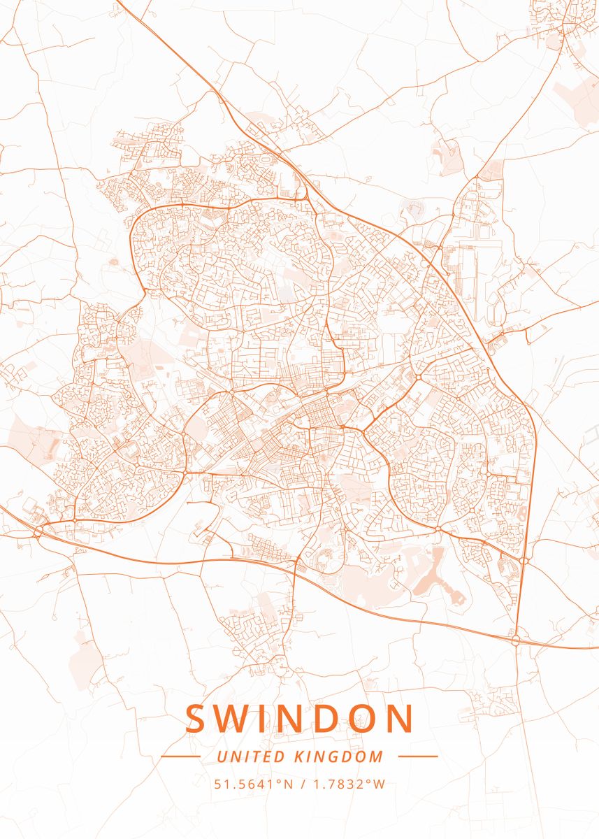 'Swindon United Kingdom' Poster, picture, metal print, paint by ...