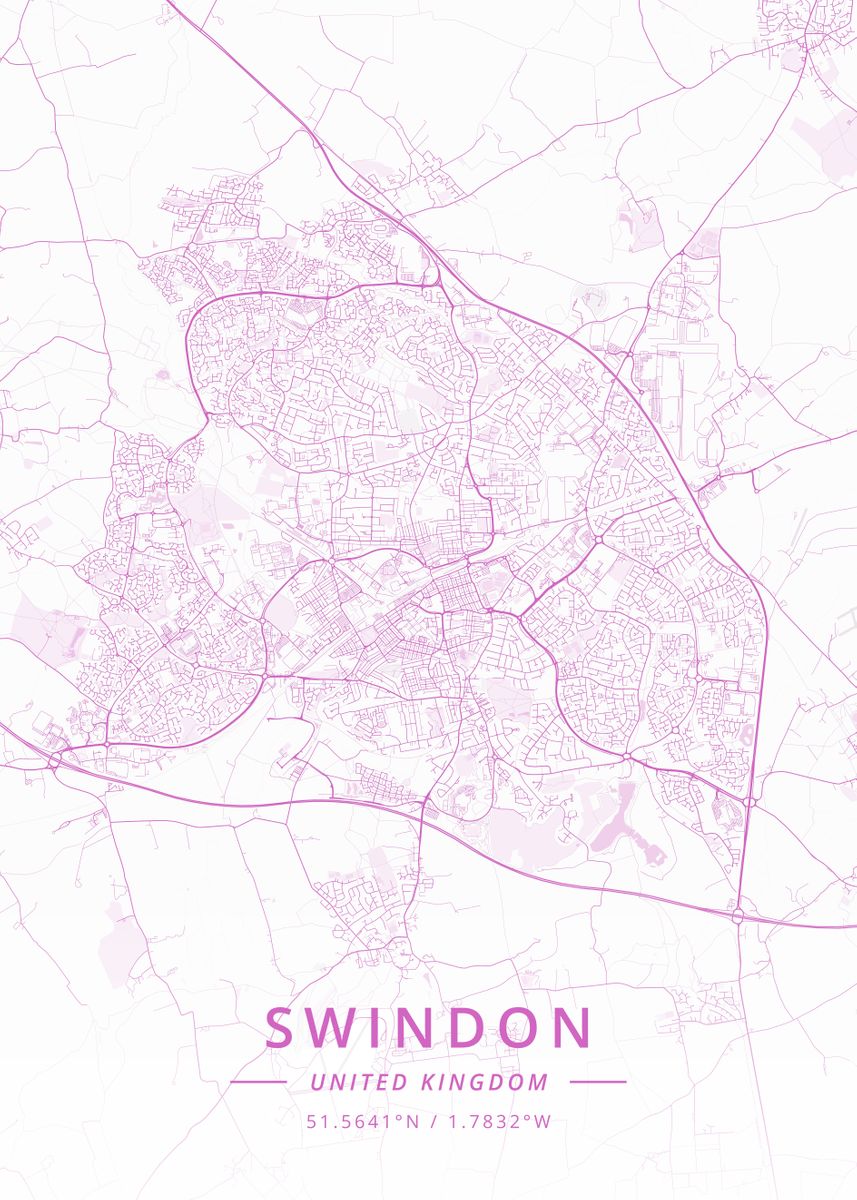 'Swindon United Kingdom' Poster, picture, metal print, paint by ...