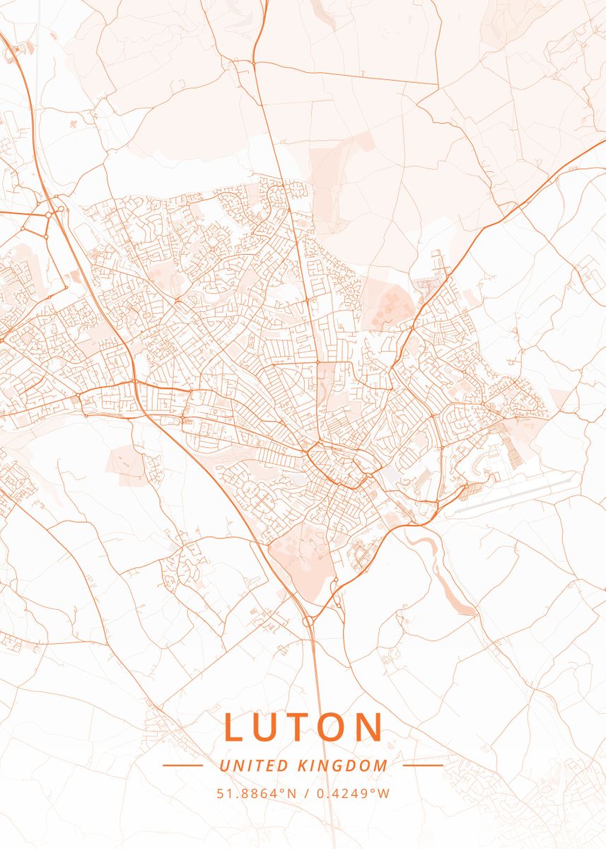 'Luton United Kingdom' Poster, picture, metal print, paint by Designer ...