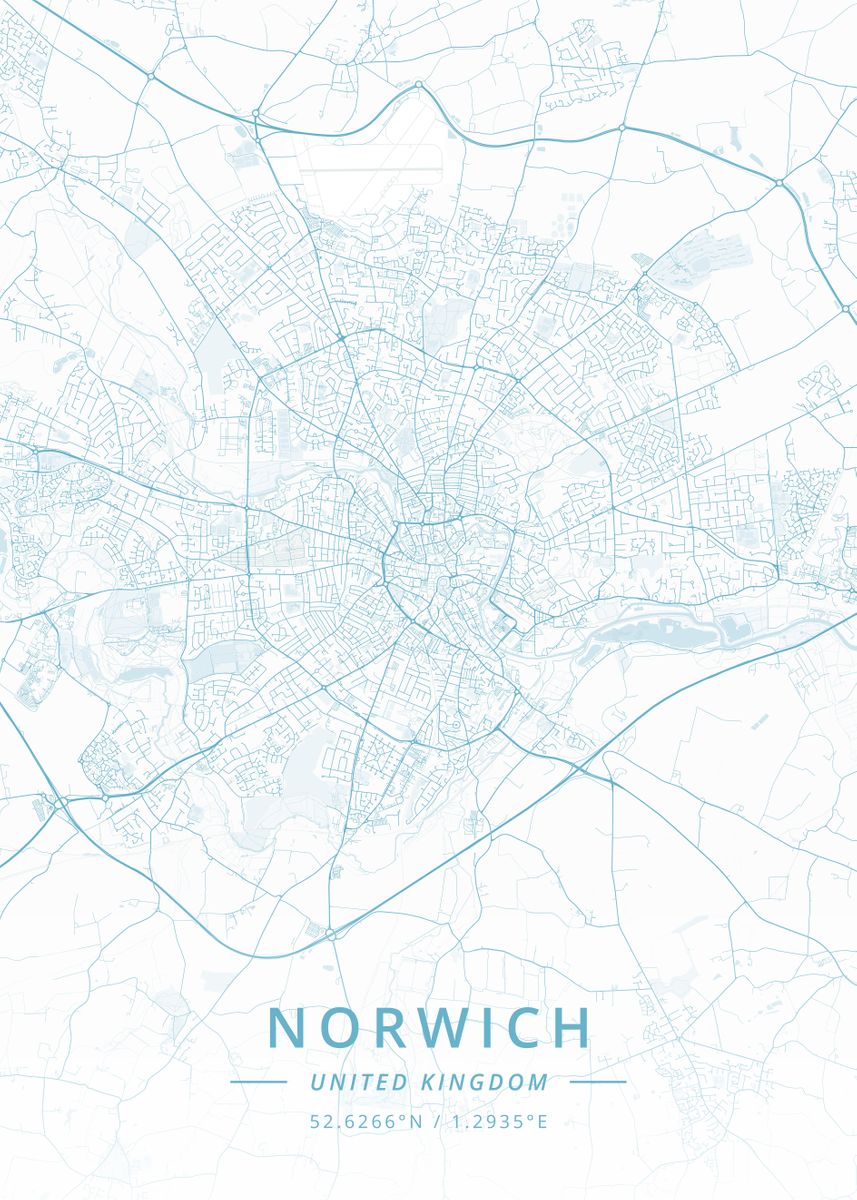 'Norwich United Kingdom' Poster, picture, metal print, paint by ...