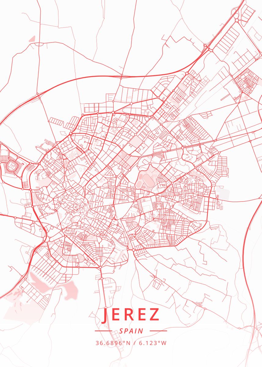 'Jerez Spain' Poster by Designer Map Art | Displate