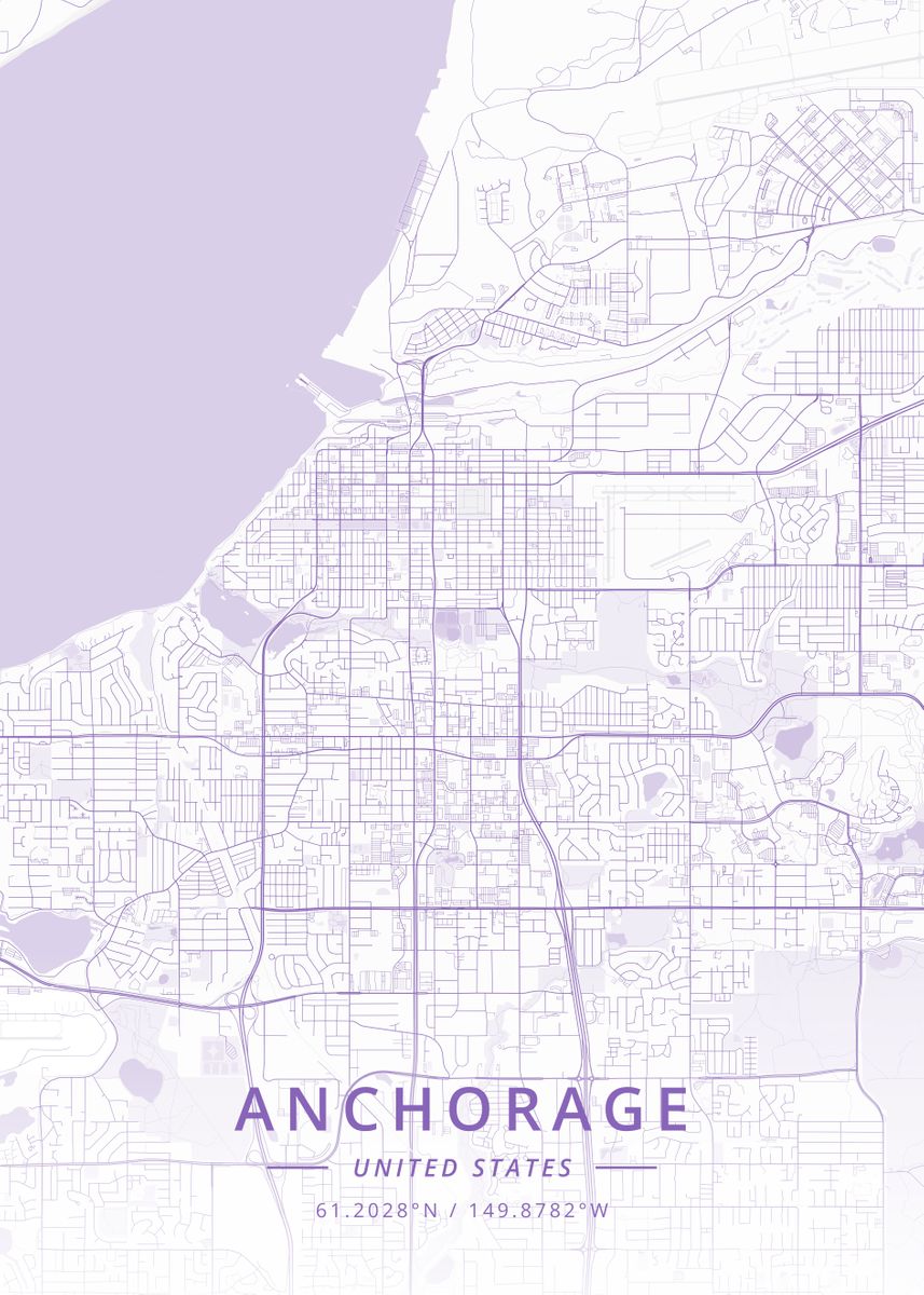 'Anchorage United States' Poster, picture, metal print, paint by ...