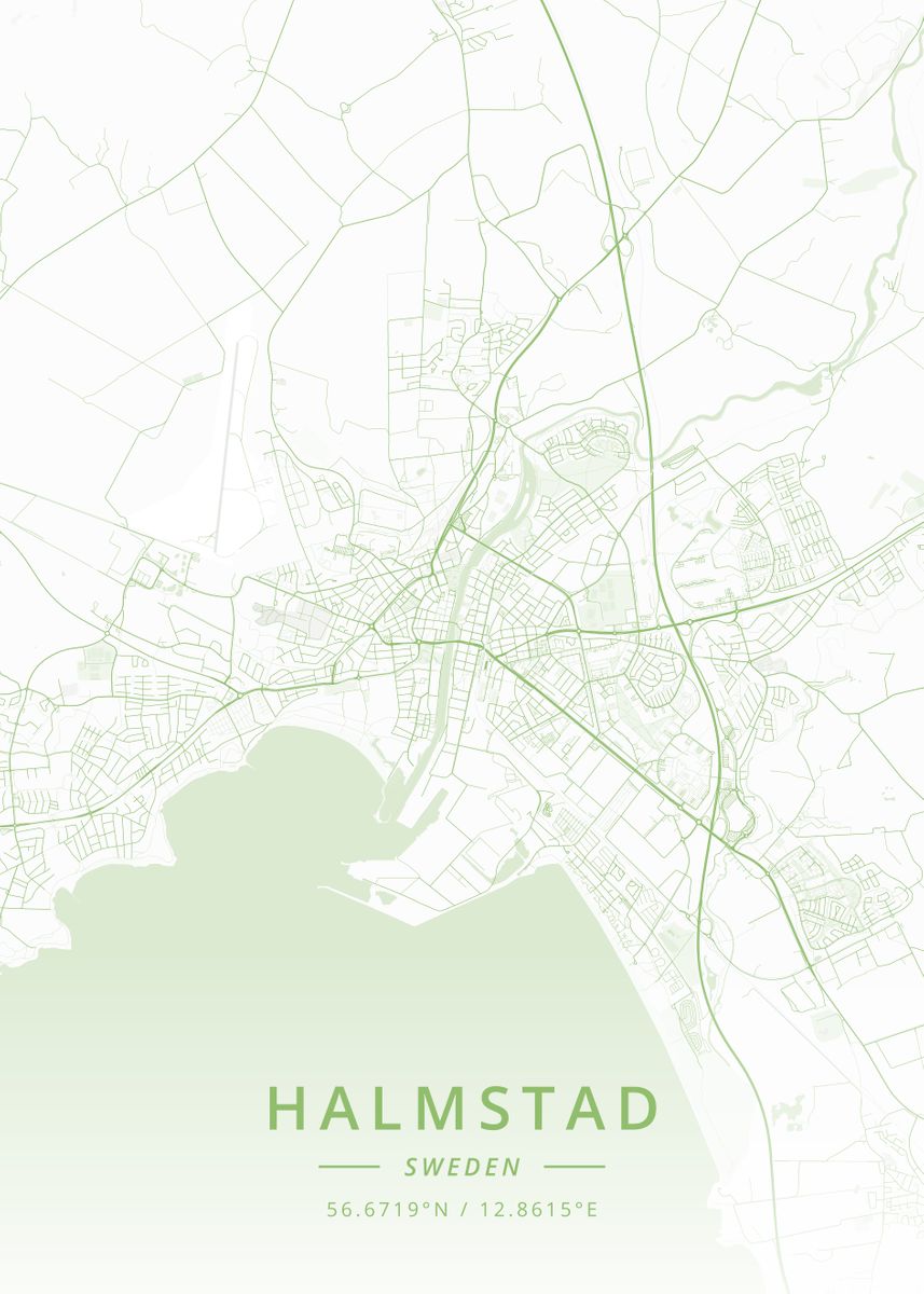 'Halmstad Sweden' Poster by Designer Map Art | Displate