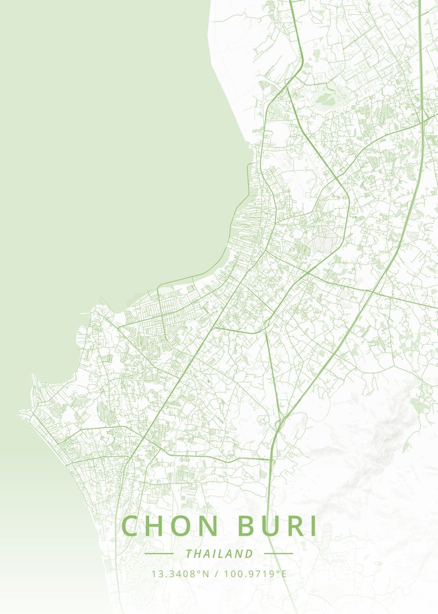'Chon Buri Thailand' Poster, picture, metal print, paint by Designer ...