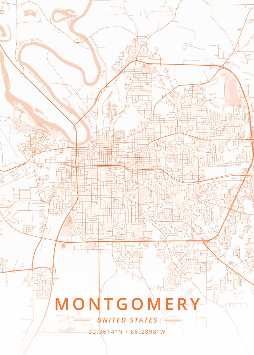 'Montgomery United States' Poster, picture, metal print, paint by ...