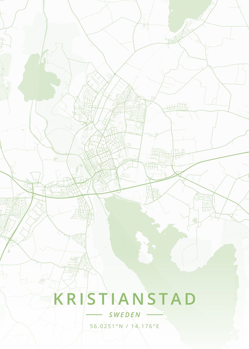 'Kristianstad Sweden' Poster by Designer Map Art | Displate