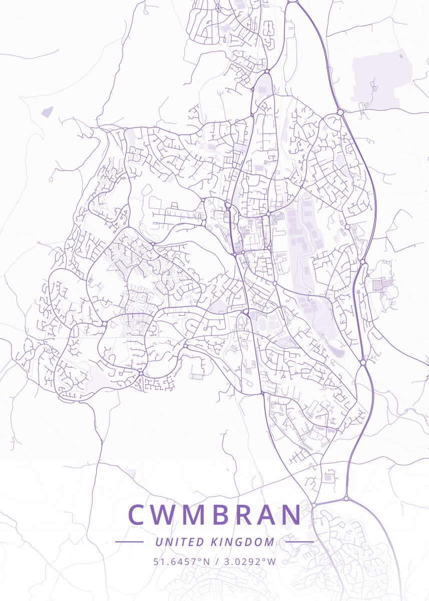 'Cwmbran United Kingdom' Poster by Designer Map Art | Displate
