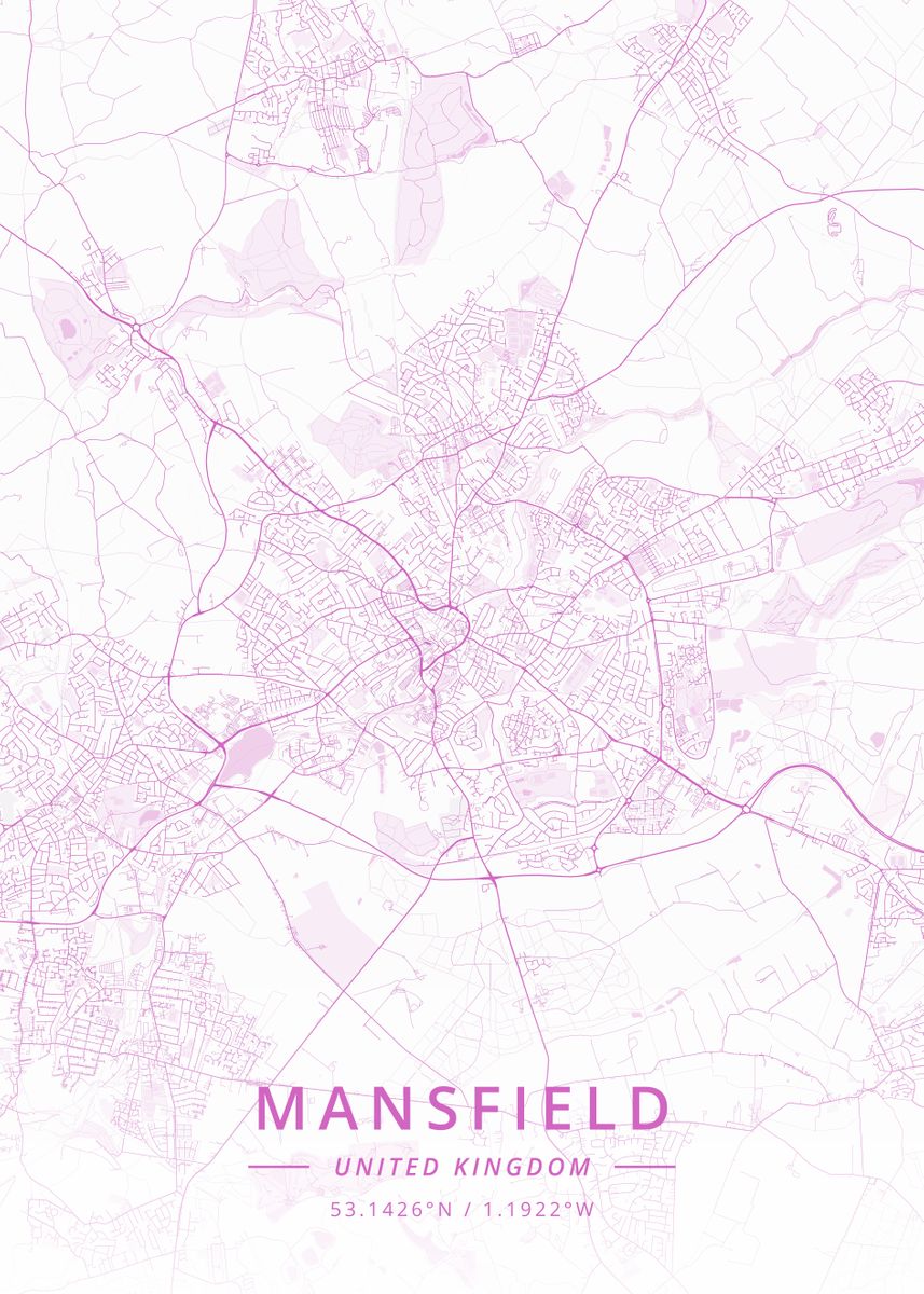 'Mansfield United Kingdom' Poster, picture, metal print, paint by ...