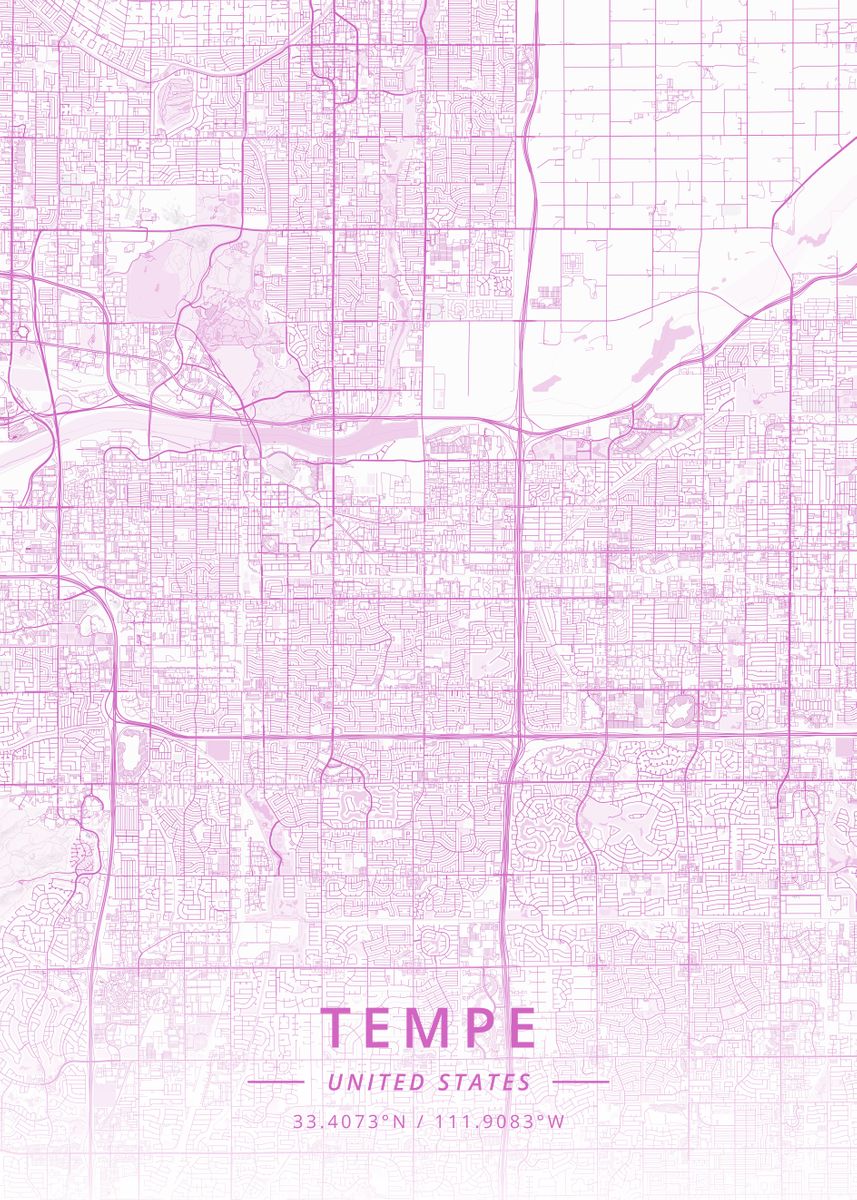 'Tempe United States' Poster, picture, metal print, paint by Designer ...