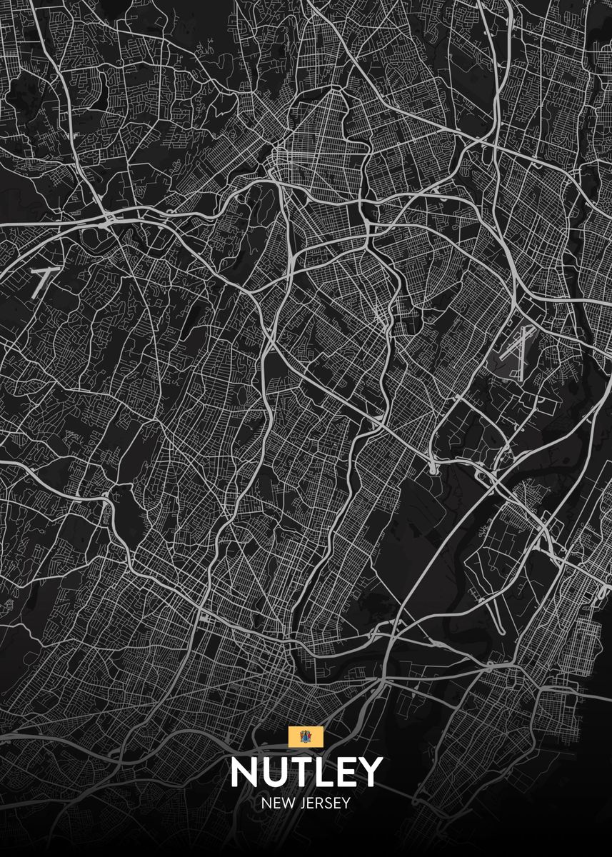 'Nutley NJ' Poster, picture, metal print, paint by IMR Designs | Displate