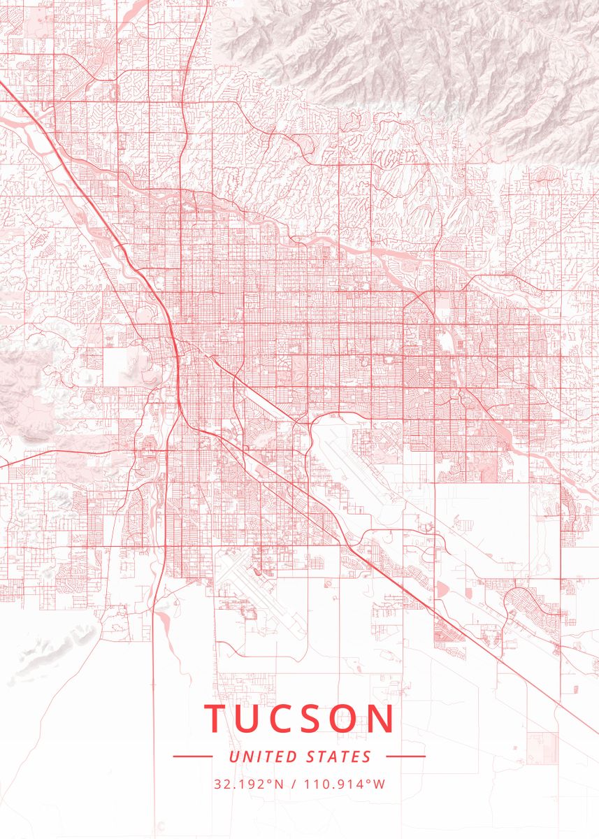 'Tucson United States' Poster, picture, metal print, paint by Designer ...