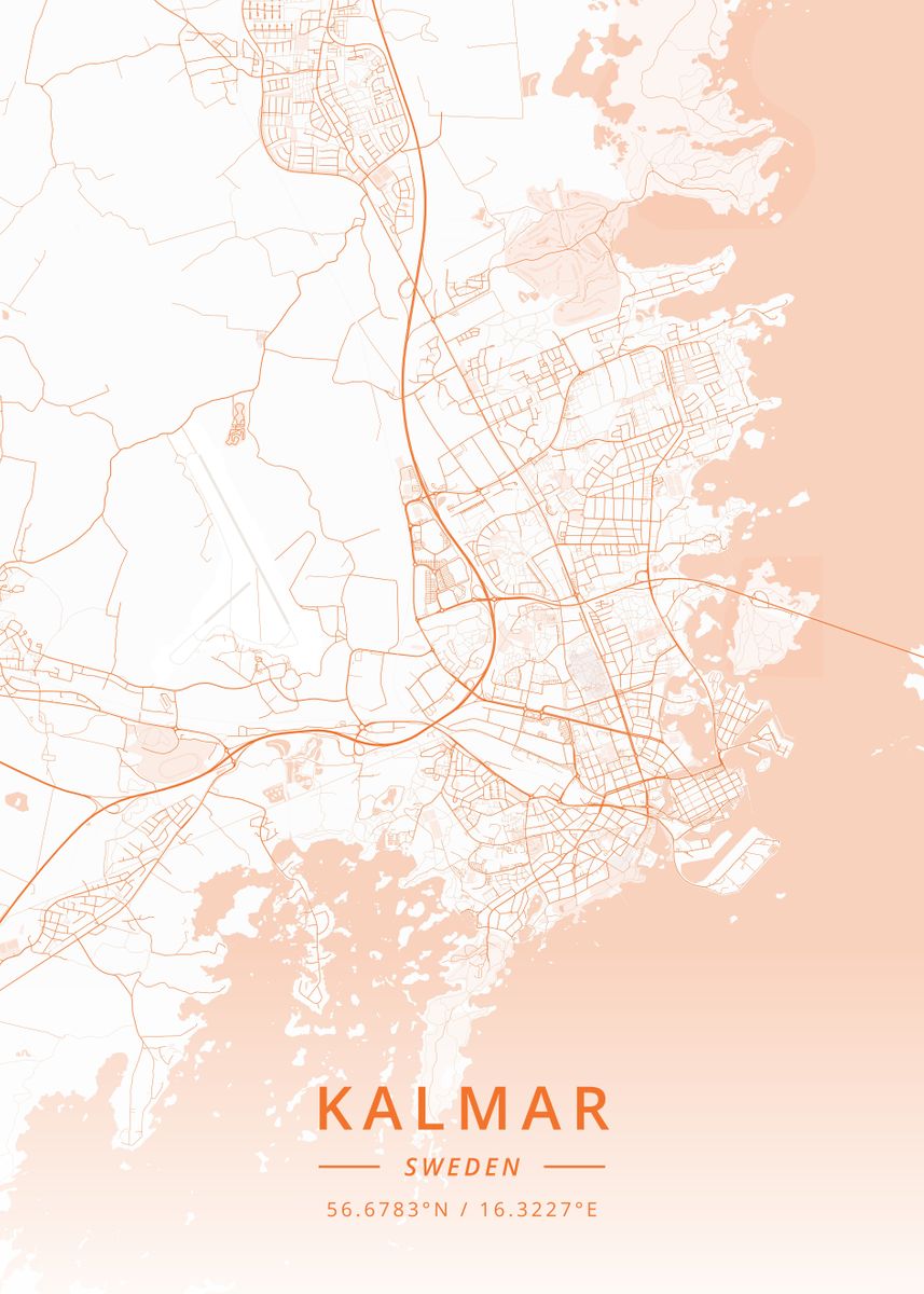 'Kalmar Sweden' Poster, picture, metal print, paint by Designer Map Art ...