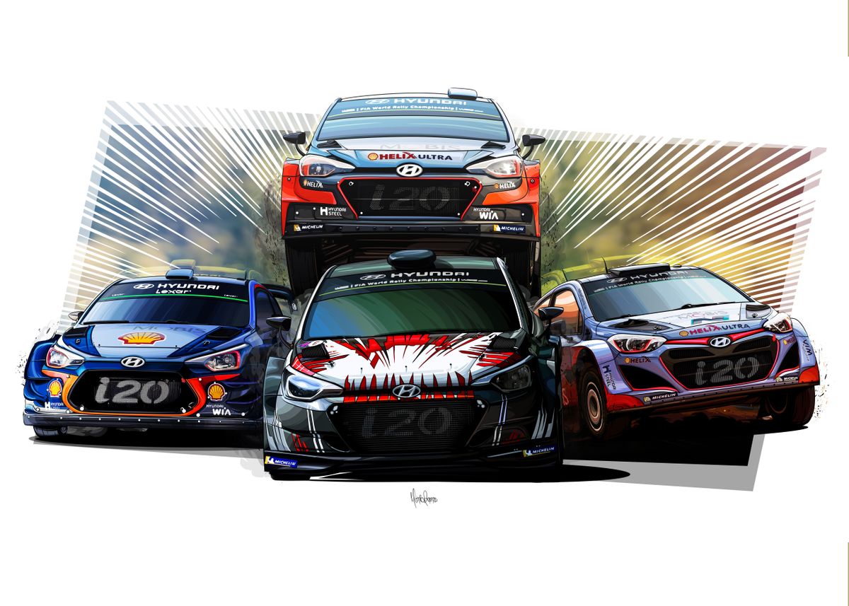 'Hyundai Motorsport Poster' Poster by Mário Ramos Art | Displate