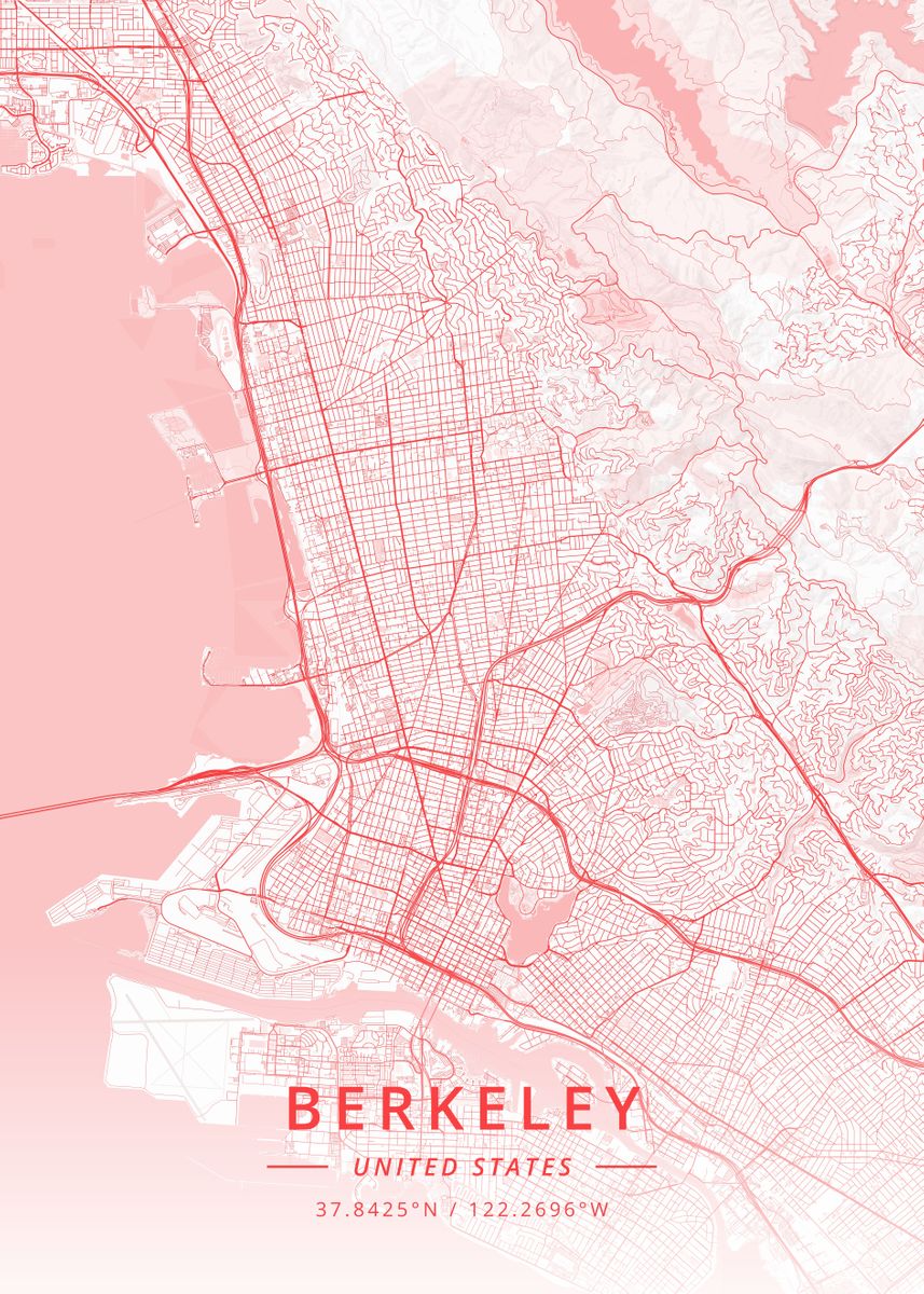 'Berkeley United States' Poster by Designer Map Art | Displate