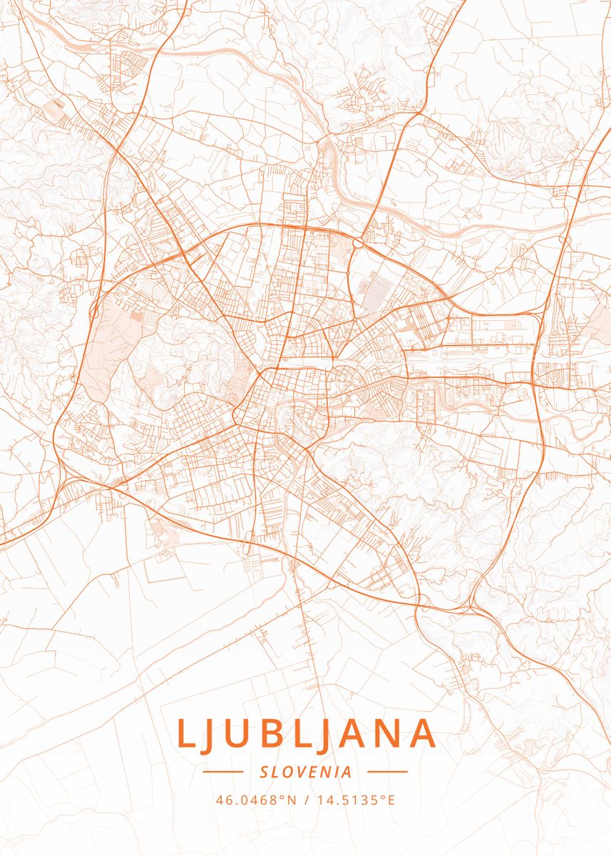 'Ljubljana Slovenia' Poster, picture, metal print, paint by Designer ...