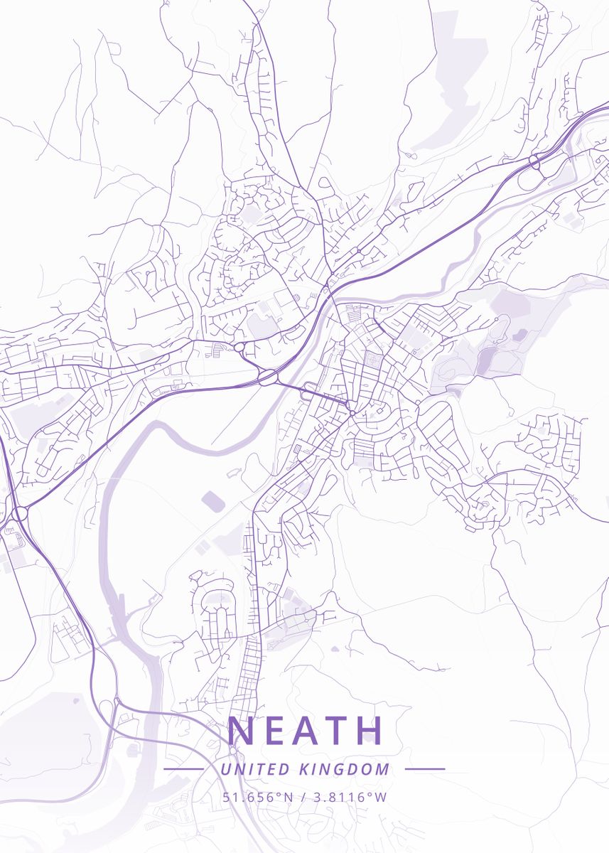 'Neath United Kingdom' Poster by Designer Map Art | Displate