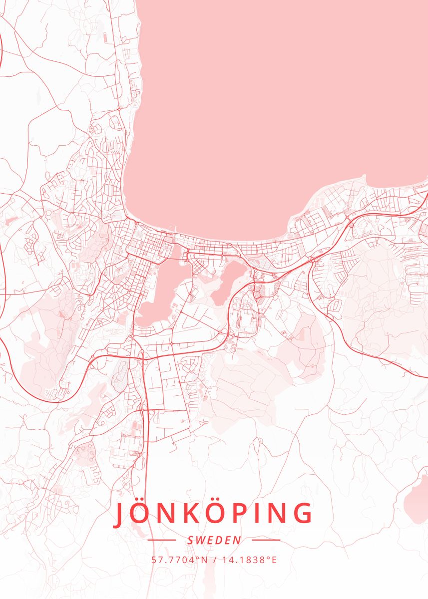 'Jonkoping Sweden' Poster, picture, metal print, paint by Designer Map ...