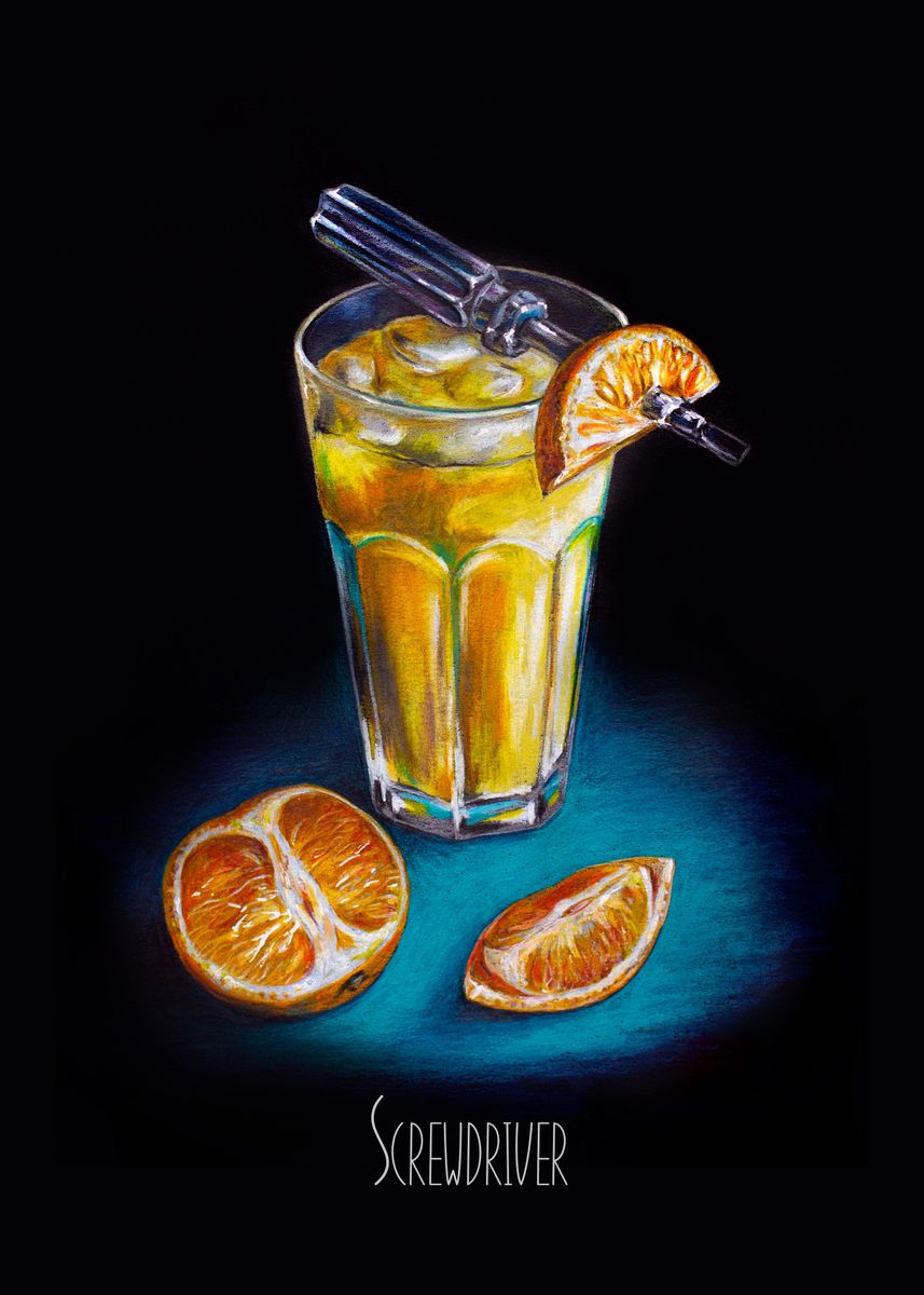 'Screwdriver cocktail' Poster by crannnk | Displate