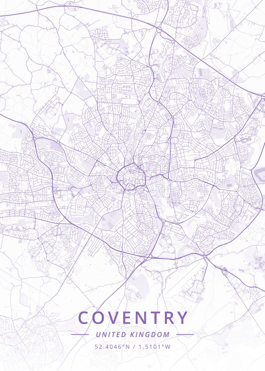 'Coventry United Kingdom' Poster by Designer Map Art | Displate
