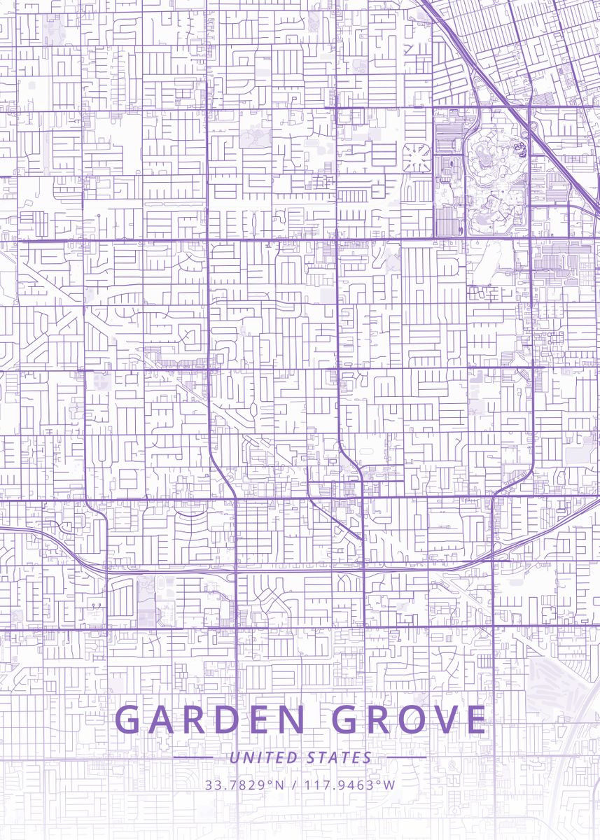 'Garden Grove United States' Poster by Designer Map Art | Displate