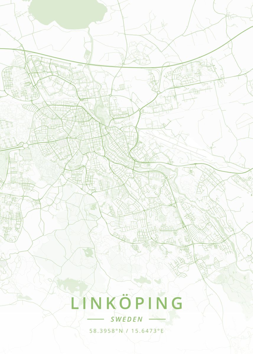 'Linkoping Sweden' Poster by Designer Map Art | Displate