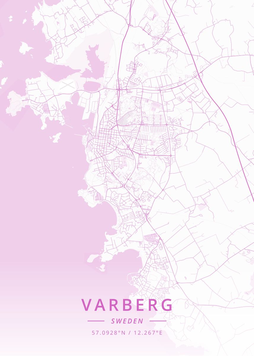 'Varberg Sweden' Poster by Designer Map Art | Displate