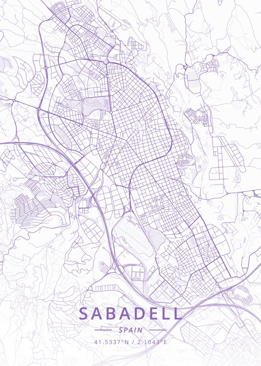 'Sabadell Spain' Poster by Designer Map Art | Displate