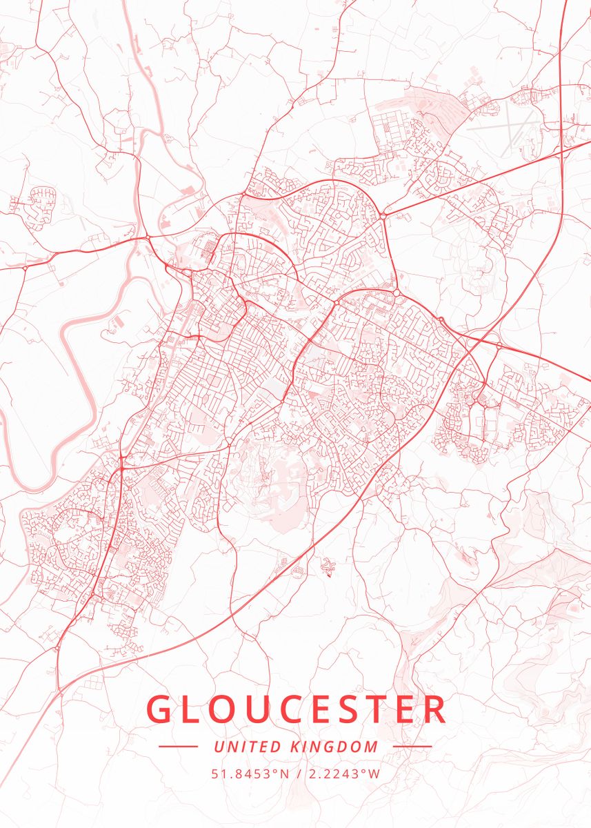 'Gloucester United Kingdom' Poster by Designer Map Art | Displate
