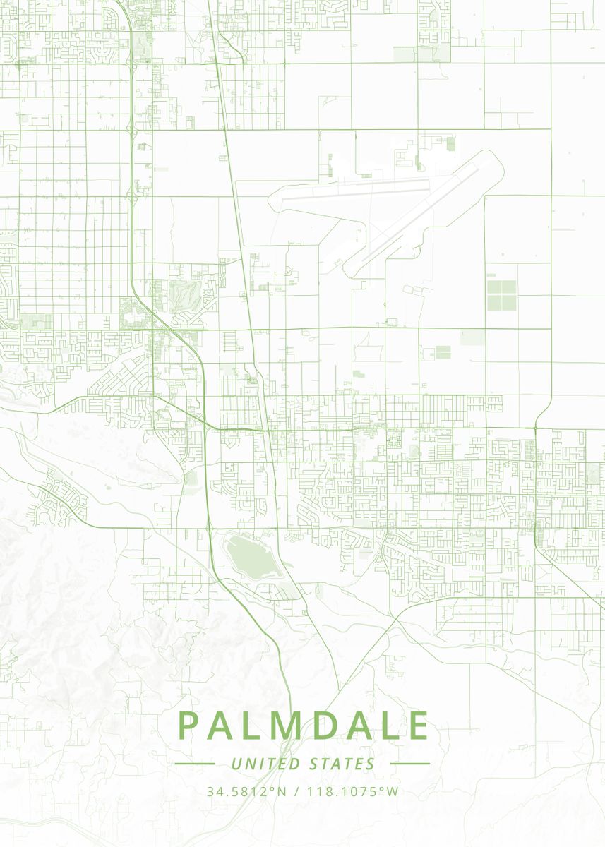 'Palmdale United States' Poster, picture, metal print, paint by ...