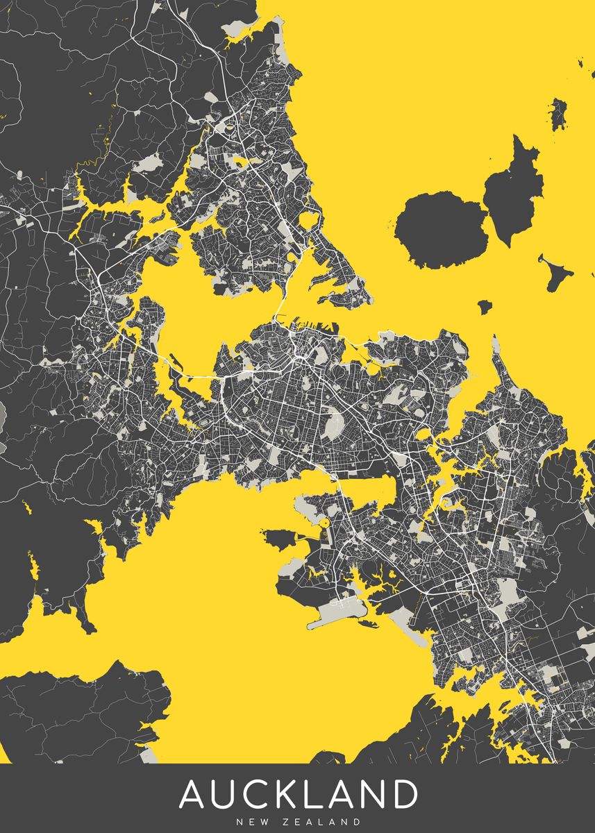 'Auckland' Poster, picture, metal print, paint by mapsies | Displate