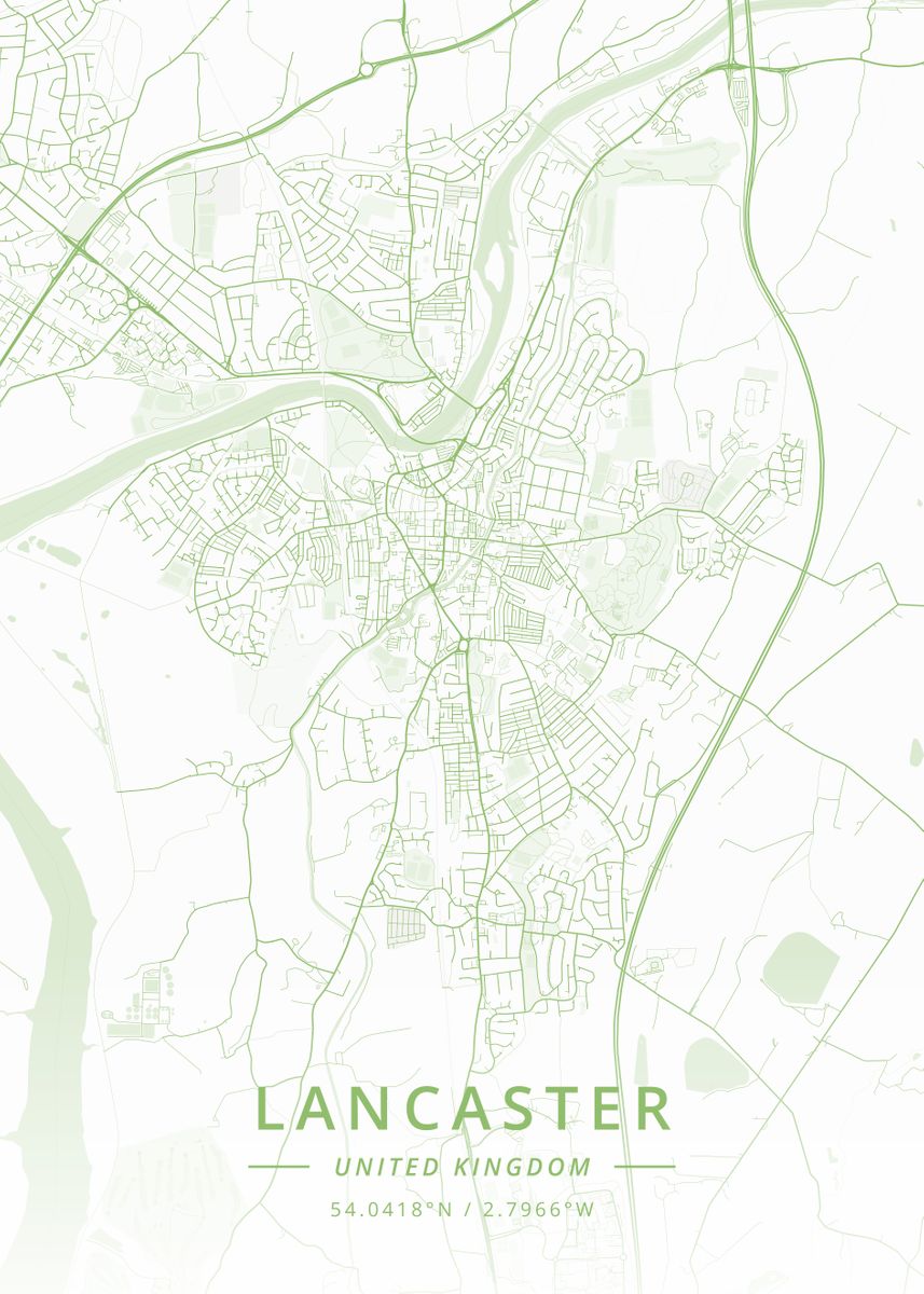 'Lancaster United Kingdom' Poster by Designer Map Art | Displate