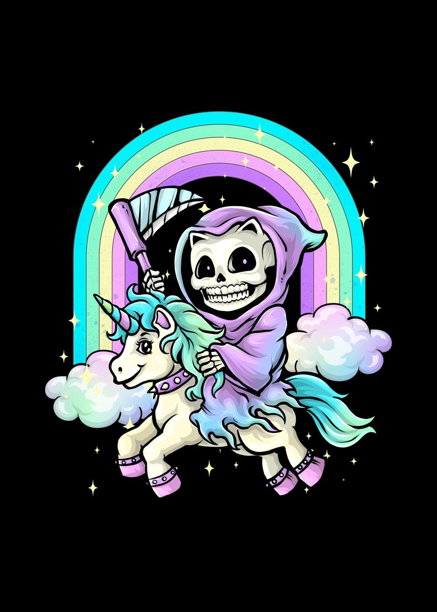 'Pastel Goth Grim Reaper' Poster by Mealla | Displate