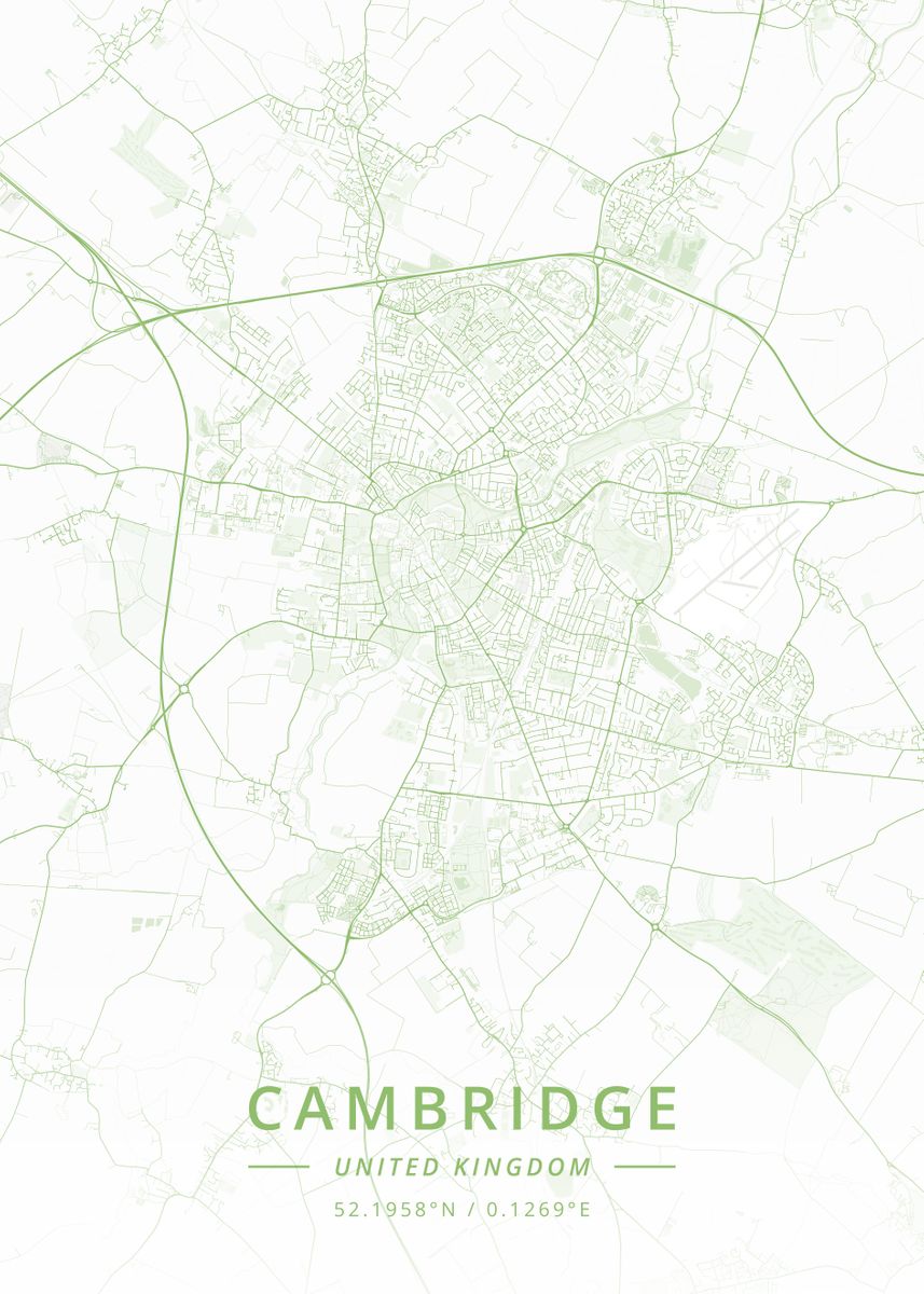 'Cambridge United Kingdom' Poster by Designer Map Art | Displate