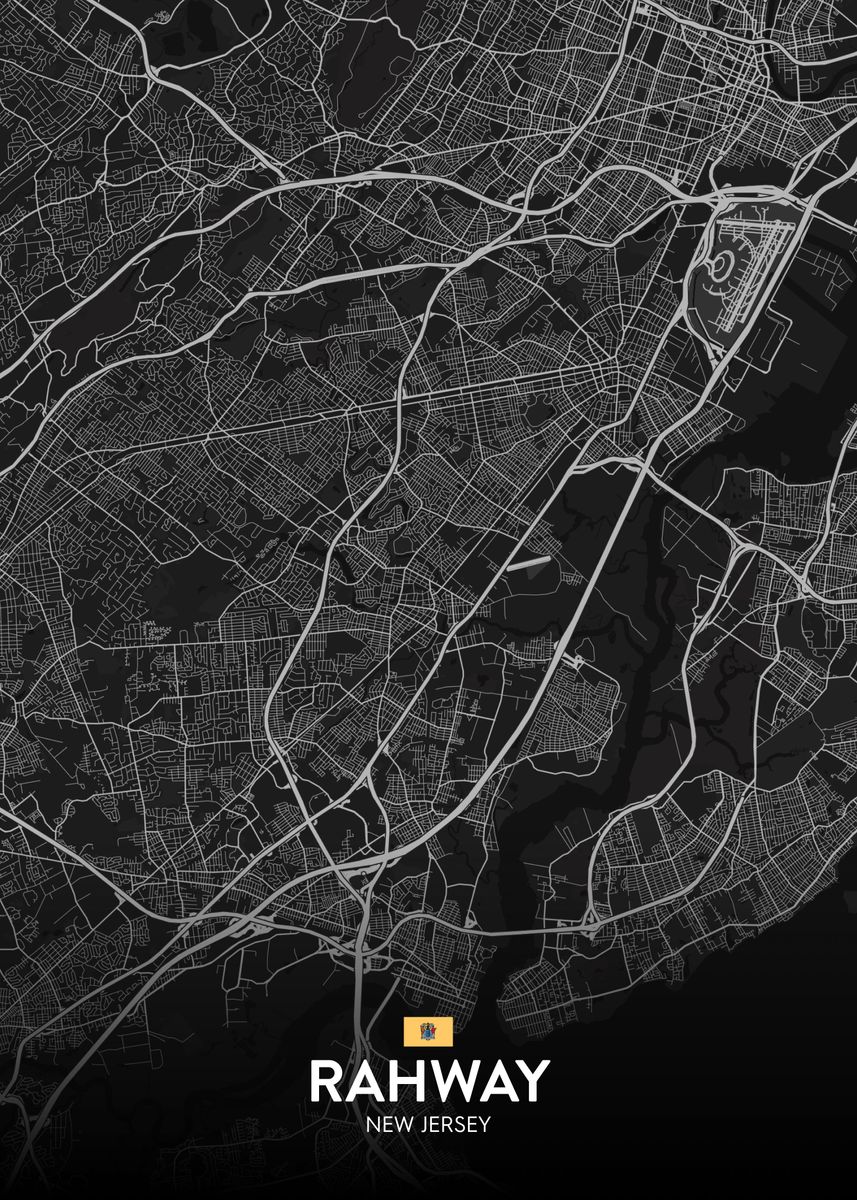 'Rahway NJ' Poster, picture, metal print, paint by IMR Designs | Displate