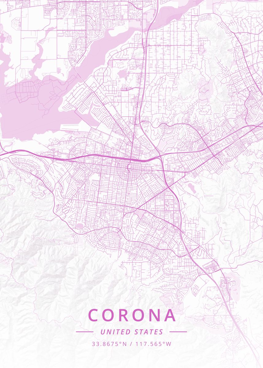 'Corona United States' Poster by Designer Map Art | Displate