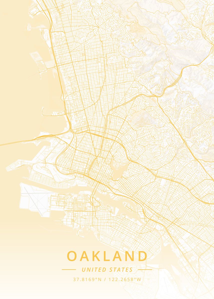 'Oakland United States' Poster, picture, metal print, paint by Designer ...