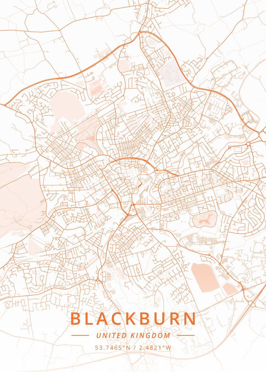 'Blackburn United Kingdom' Poster by Designer Map Art | Displate