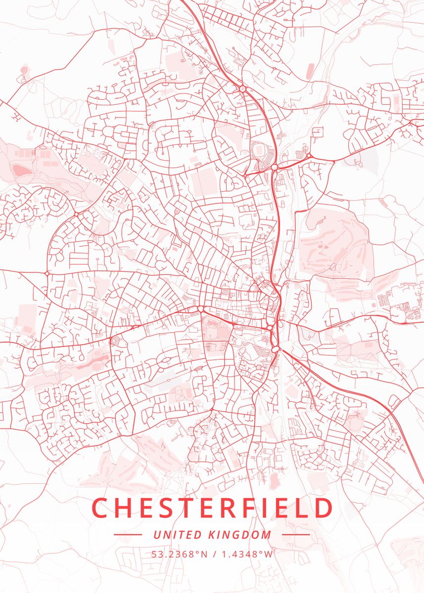 'Chesterfield UK' Poster by Designer Map Art | Displate