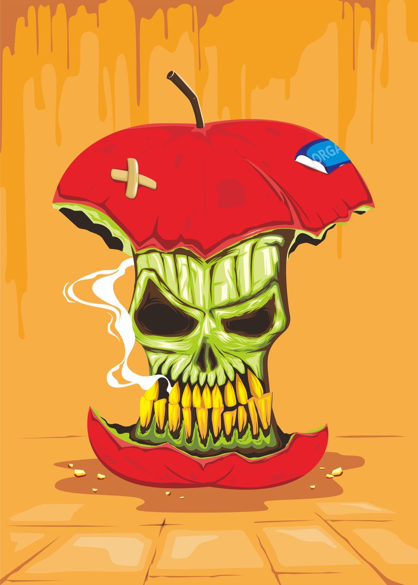 'bad apple' Poster, picture, metal print, paint by Em sandia | Displate