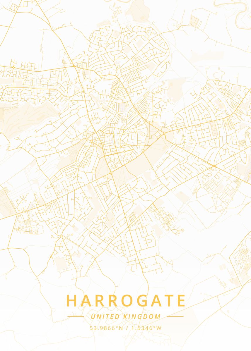 'Harrogate United Kingdom' Poster by Designer Map Art | Displate