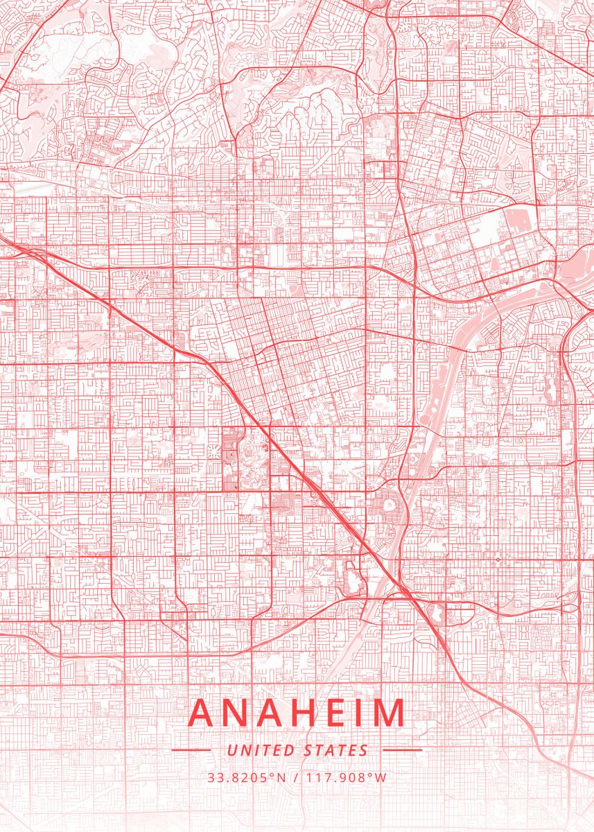 'Anaheim United States' Poster, picture, metal print, paint by Designer ...