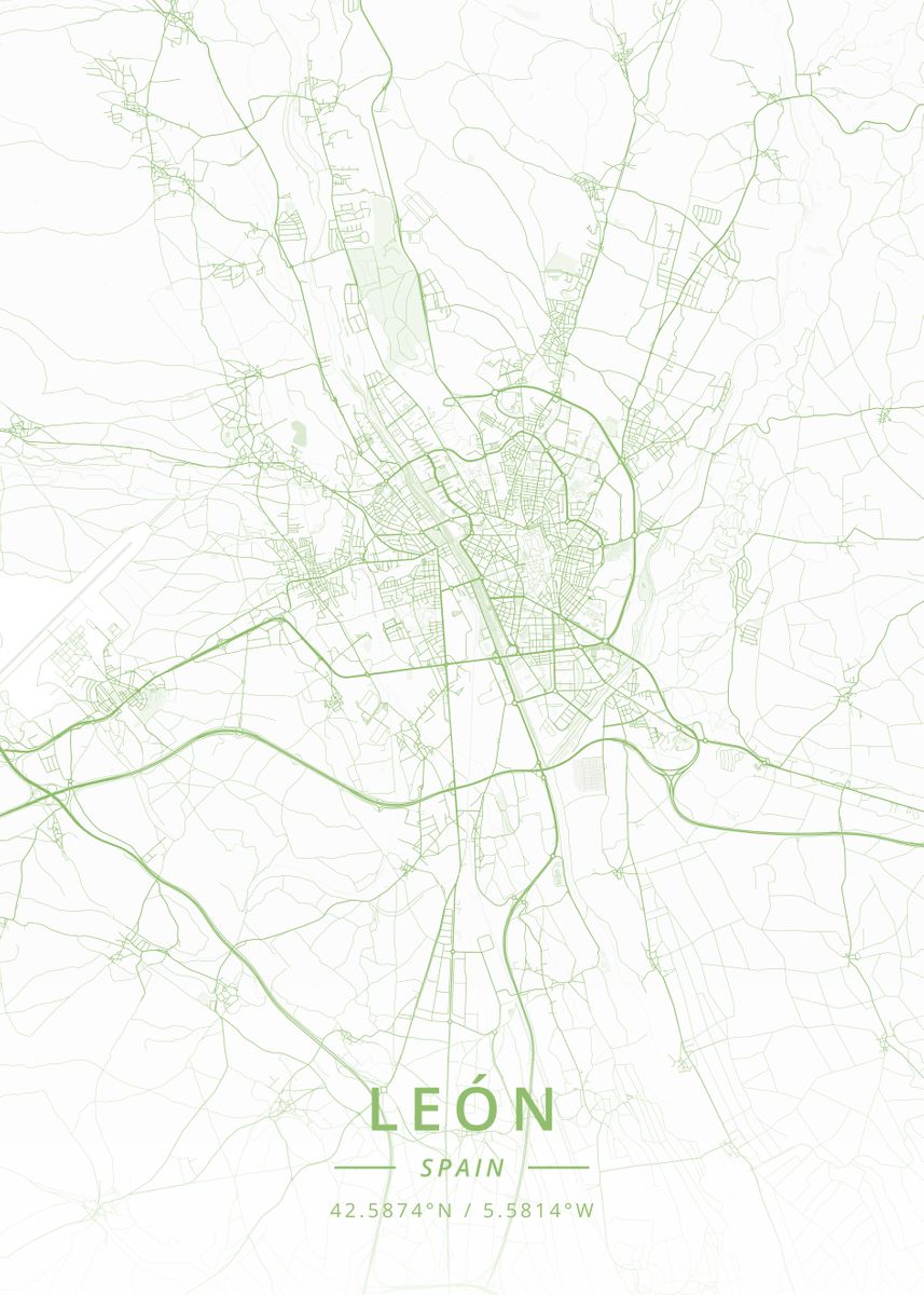 'Leon Spain' Poster by Designer Map Art | Displate