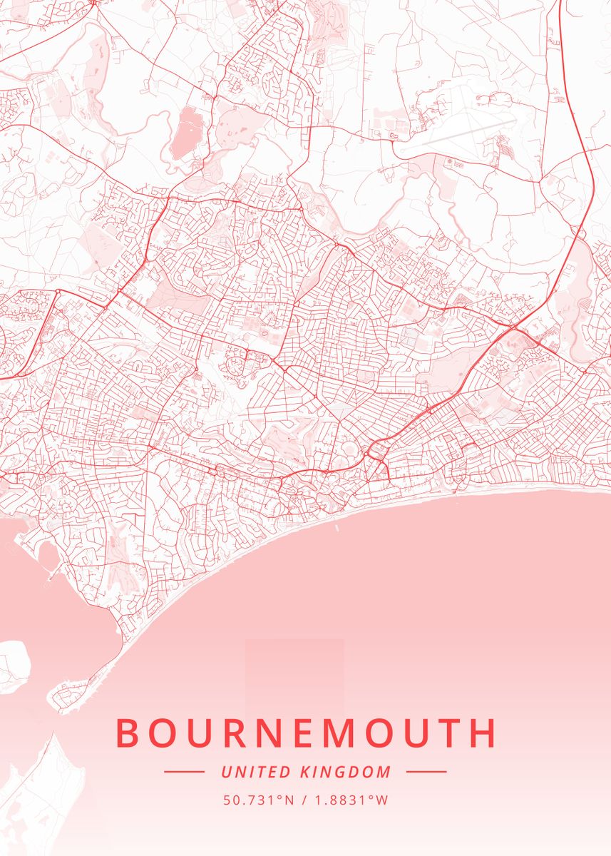 'Bournemouth United Kingdom' Poster, picture, metal print, paint by ...