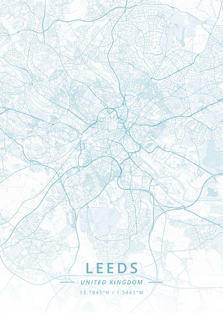'Leeds United Kingdom' Poster, picture, metal print, paint by Designer ...