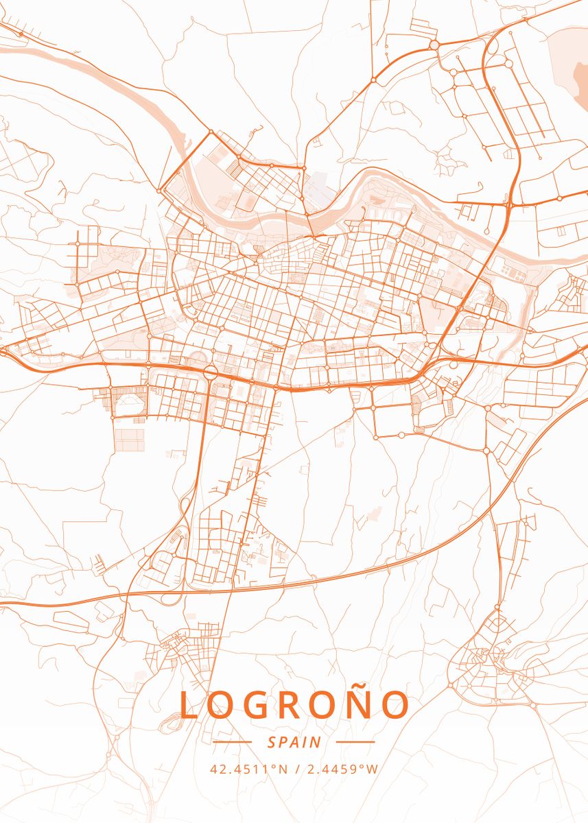 'Logrono Spain' Poster by Designer Map Art | Displate